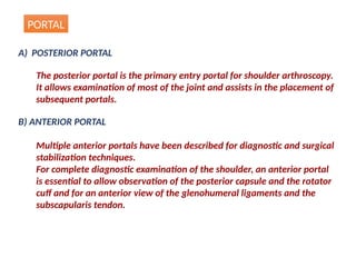 SHOULDER ARTHROSCOPY(instrumentation and shoulder in brief) | PPTX