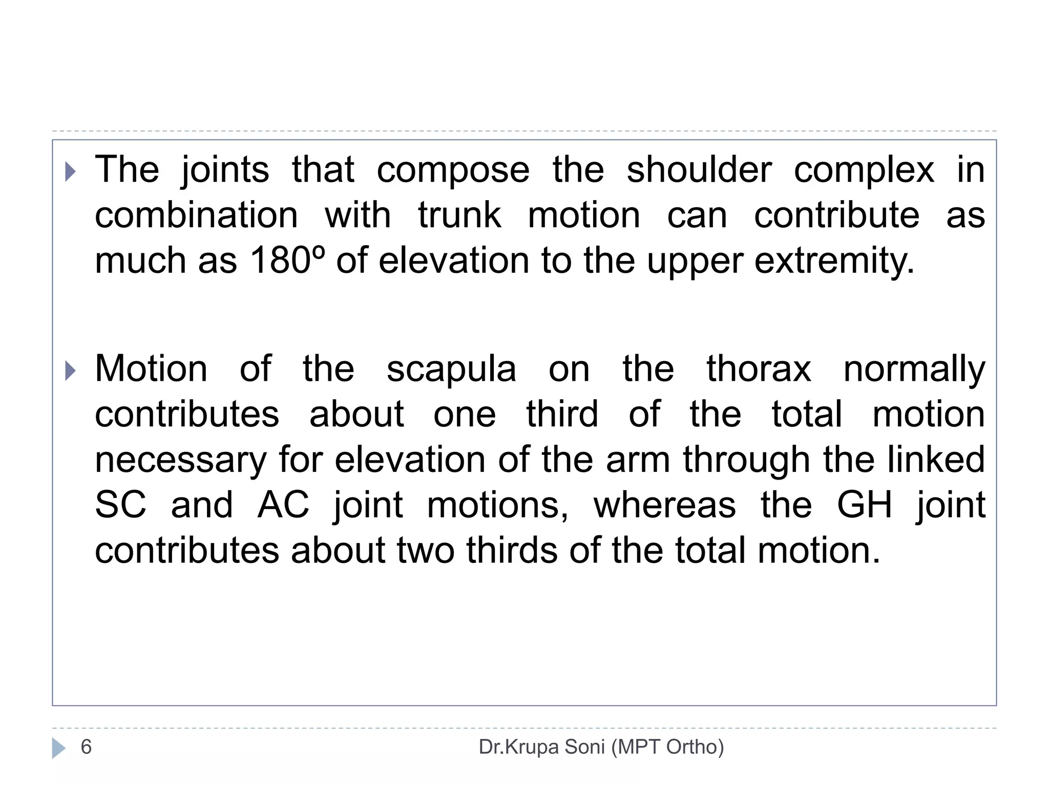 Shoulder complex Biomechanics | PPTX
