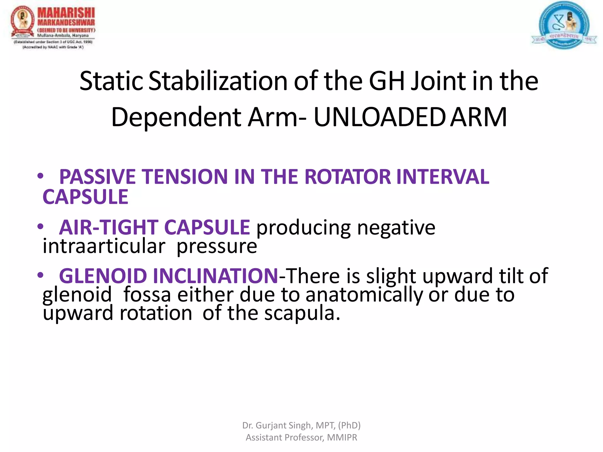 Biomechanics of Shoulder Complex- Dr Gurjant Singh (PT) | PPTX