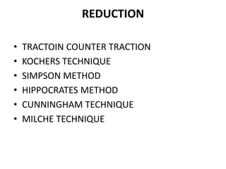 SHOULDER DISLOCTION FOR HOMOEOPATHIC (SURGERY) | PPTX