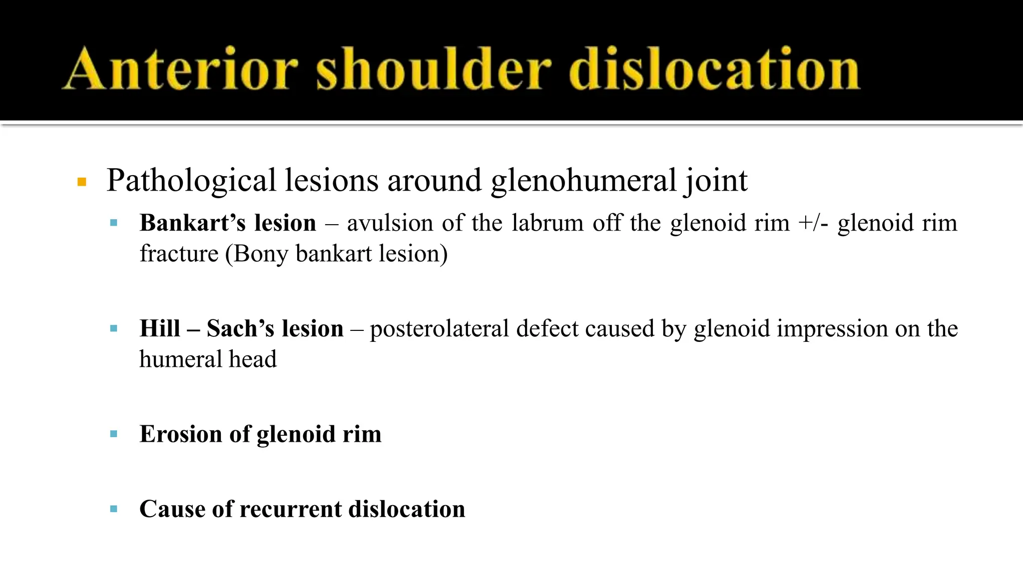 SHOULDER DISLOCATION - Types, Clinical Features | PPTX