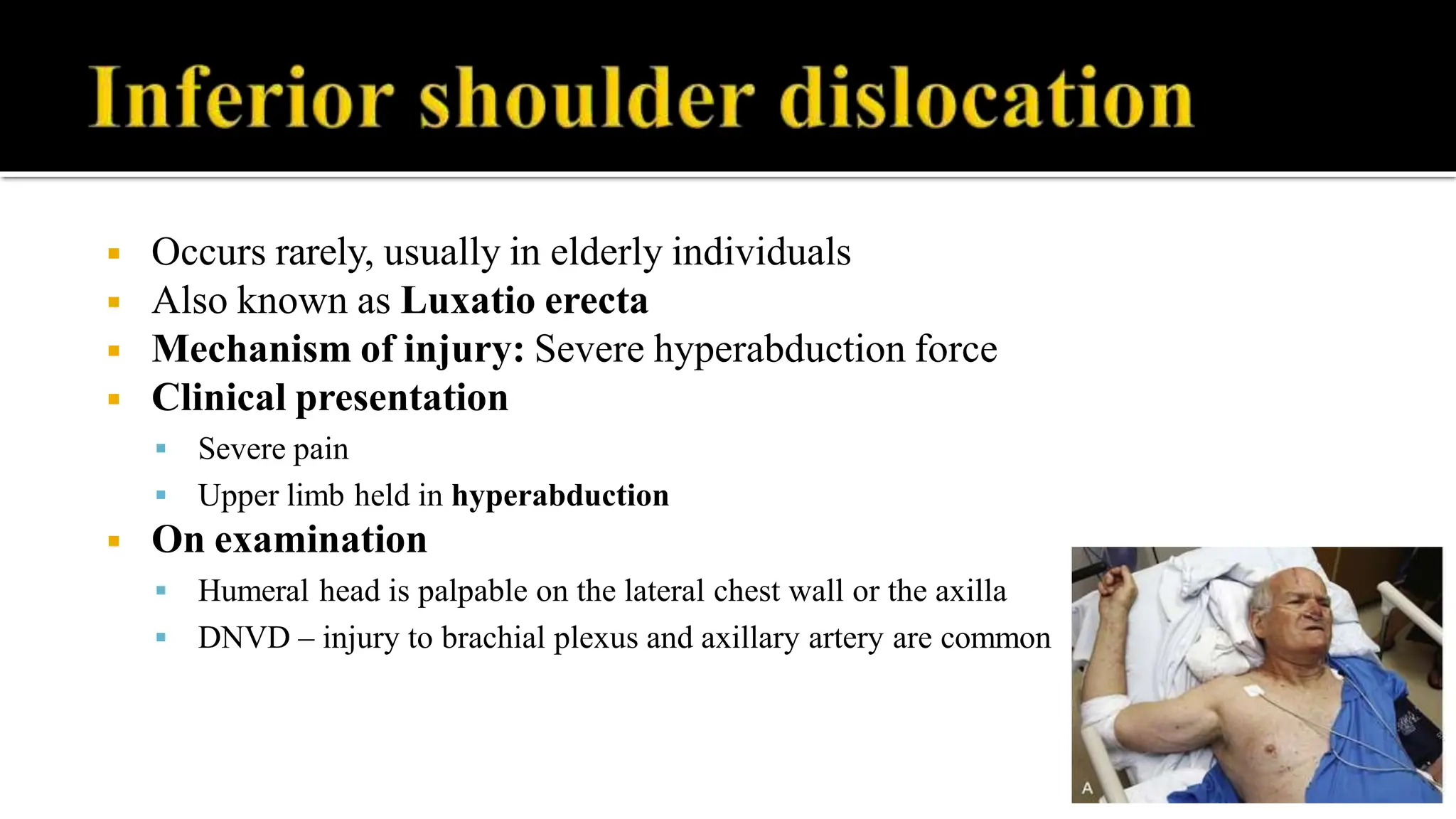SHOULDER DISLOCATION - Types, Clinical Features | PPTX