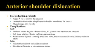 SHOULDER DISLOCATION - Types, Clinical Features | PPTX
