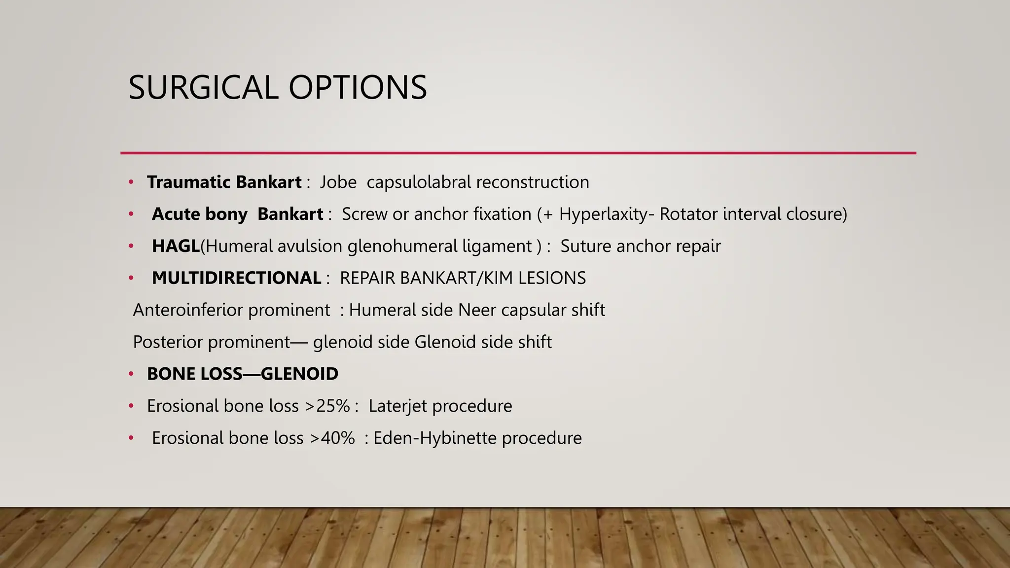 shoulder dislocation and surgical management pptx | PPTX
