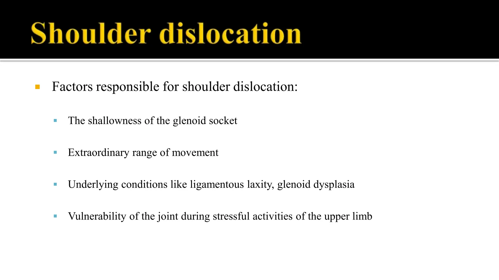 shoulder dislocation and its treatment .pptx | Free Download