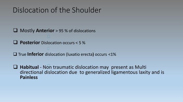 Shoulder dislocation: Types and Management Methods of Reduction | PPTX