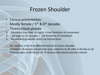 Shoulder Disorders | PPTX