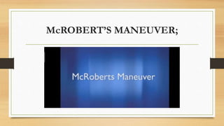 Shoulder dystocia by dr salma khwaga jaan | PPT