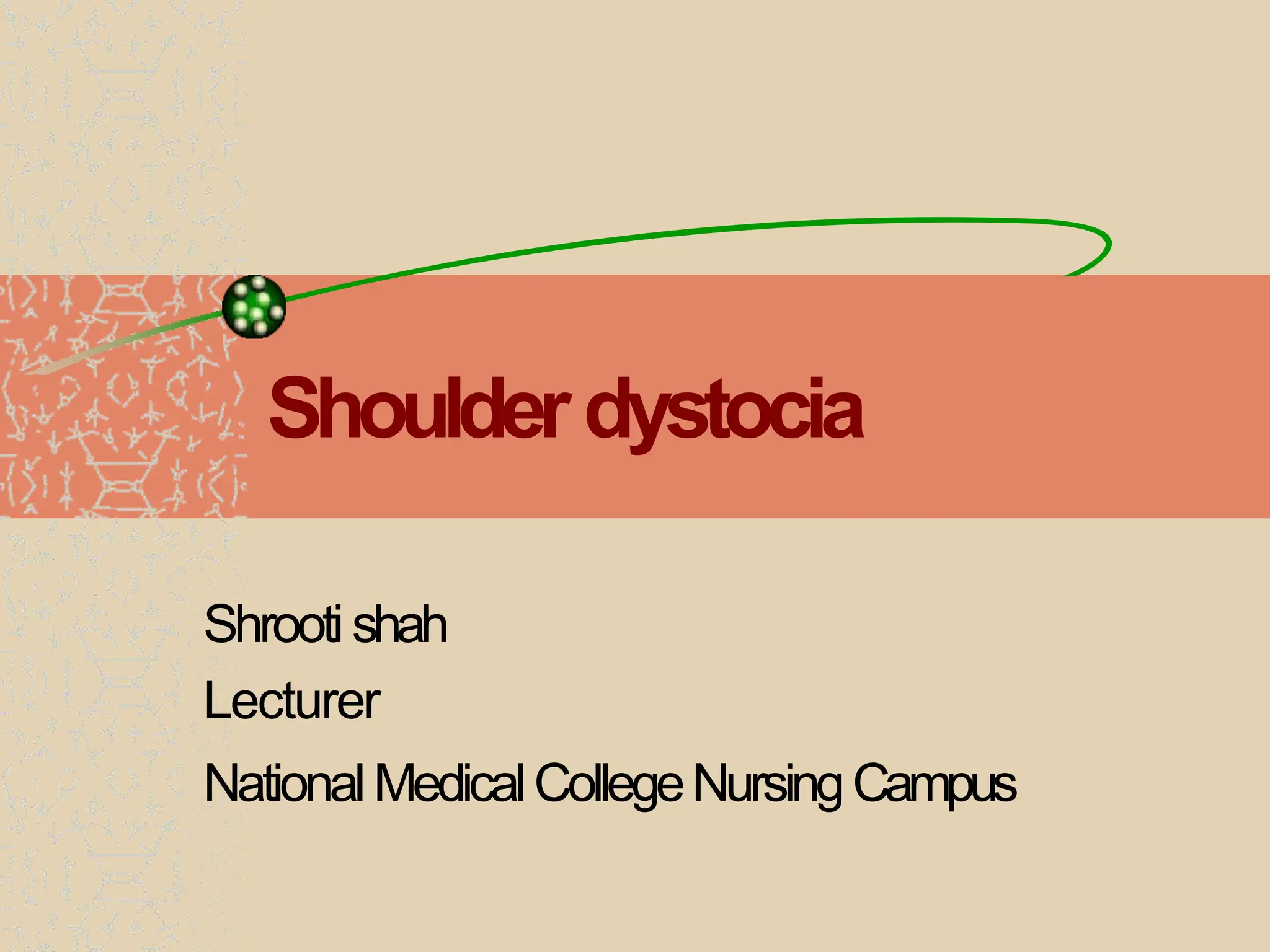 Shoulder dystocia 4th year nursing 2024. | PPTX