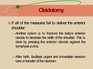 Shoulder dystocia 4th year nursing 2024. | PPTX