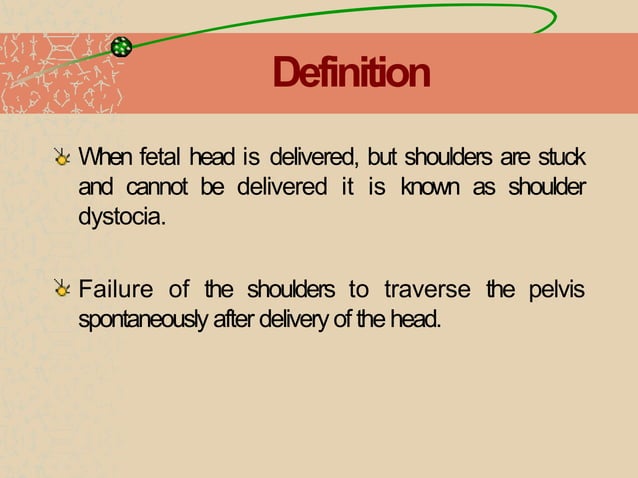 Shoulder dystocia 4th year nursing 2024. | PPTX