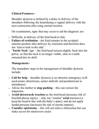 Shoulder dystocia | DOCX