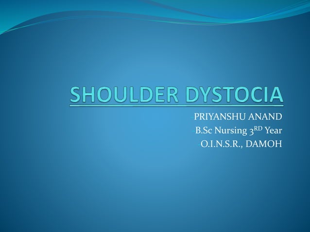 Shoulder dystocia | PPT