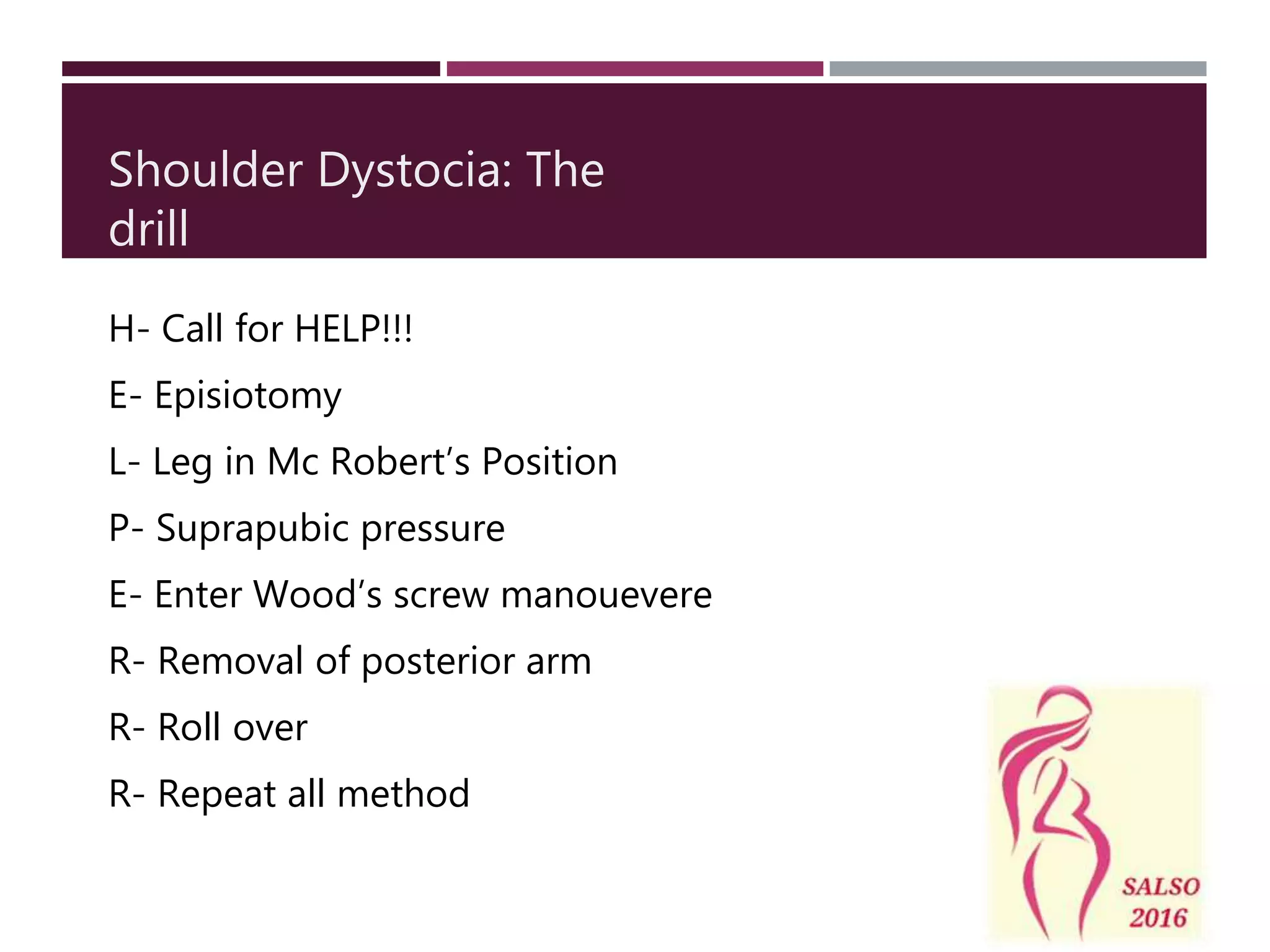 Shoulder dystocia 2016 | PPTX