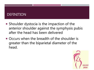 Shoulder dystocia 2016 | PPTX