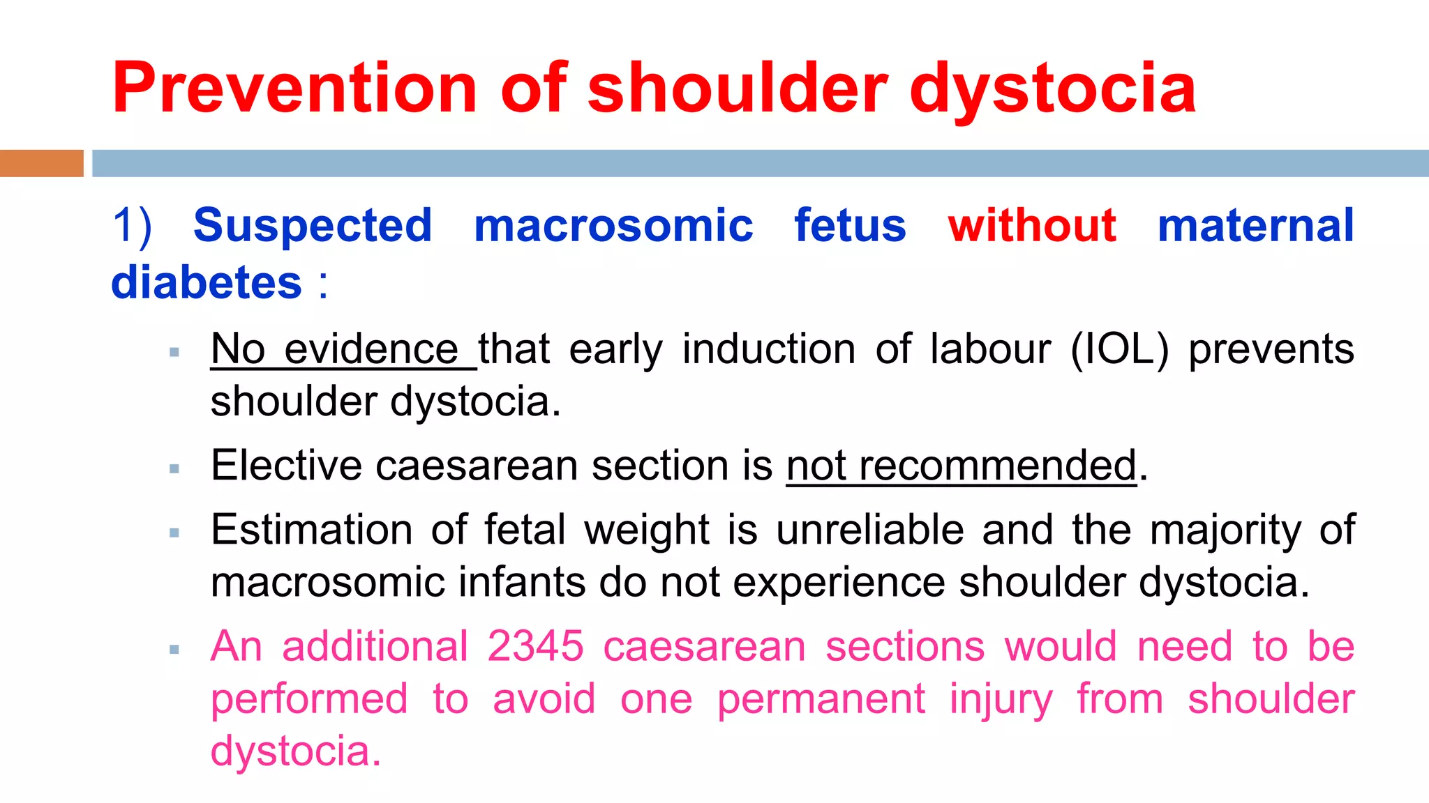 Shoulder dystocia dr Ahmed Walid Anwar Morad | PPTX