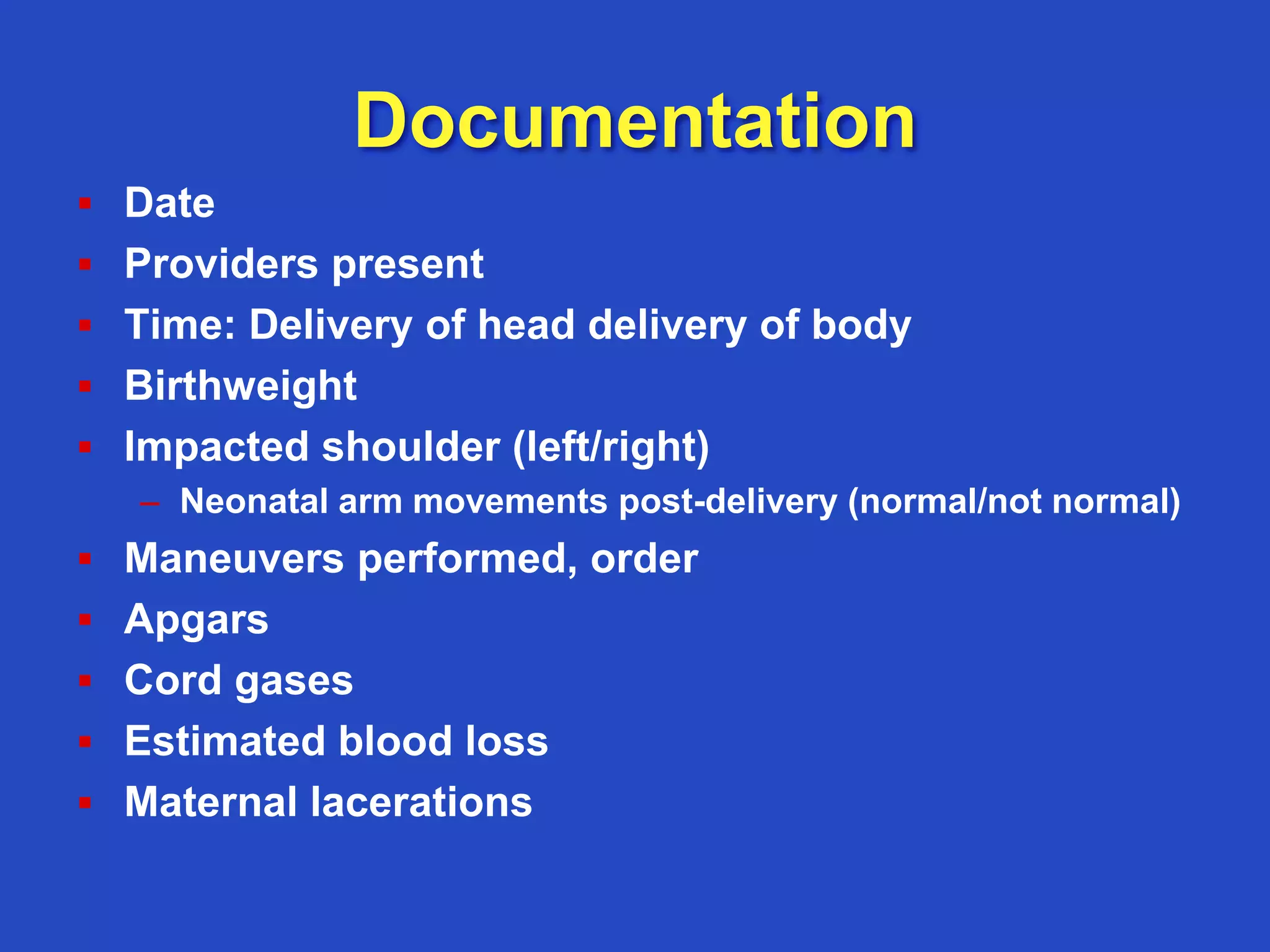 Shoulder dystocia (english) | PPT