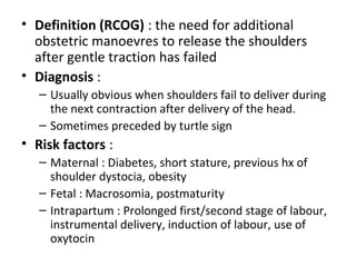 Shoulder dystocia laxchimi | PPT