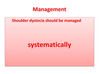 Shoulder dystocia management | PPTX