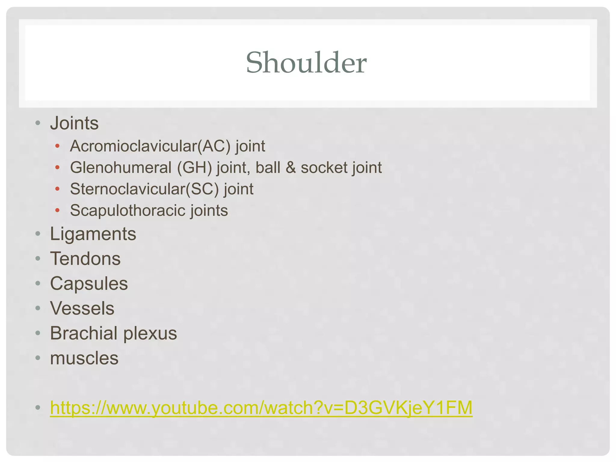 Shoulder joints & Muscles | PPT