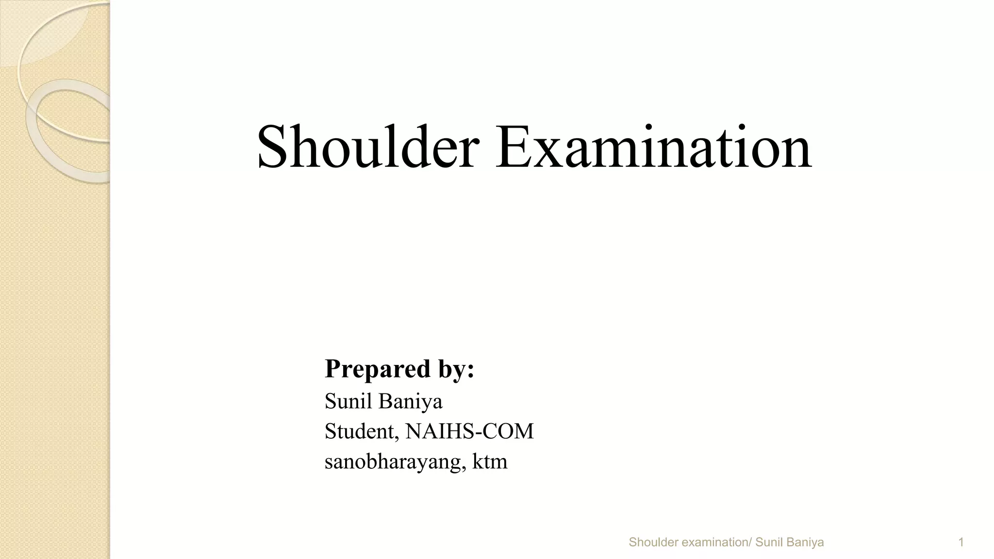 Shoulder examination | PPT