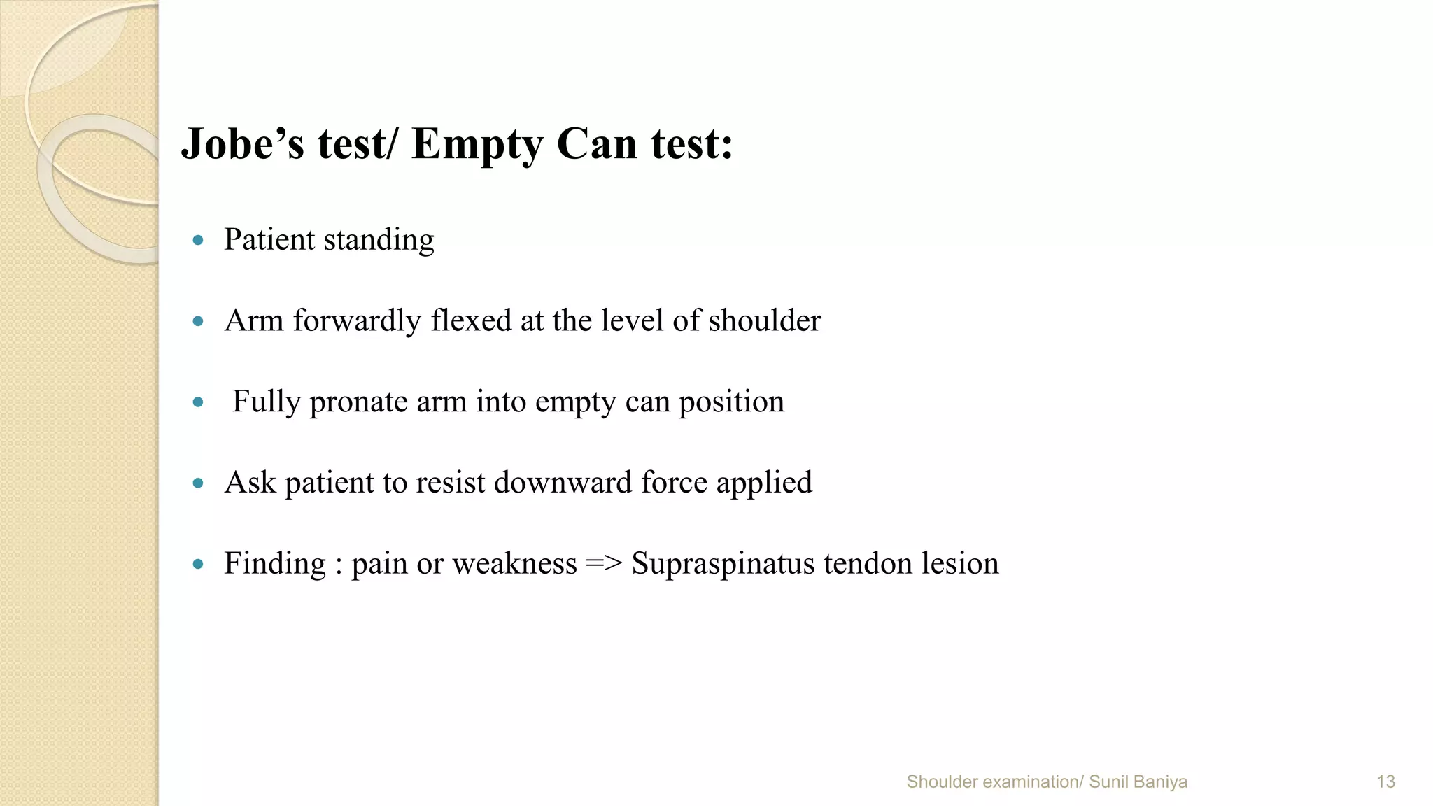 Shoulder examination | PPTX