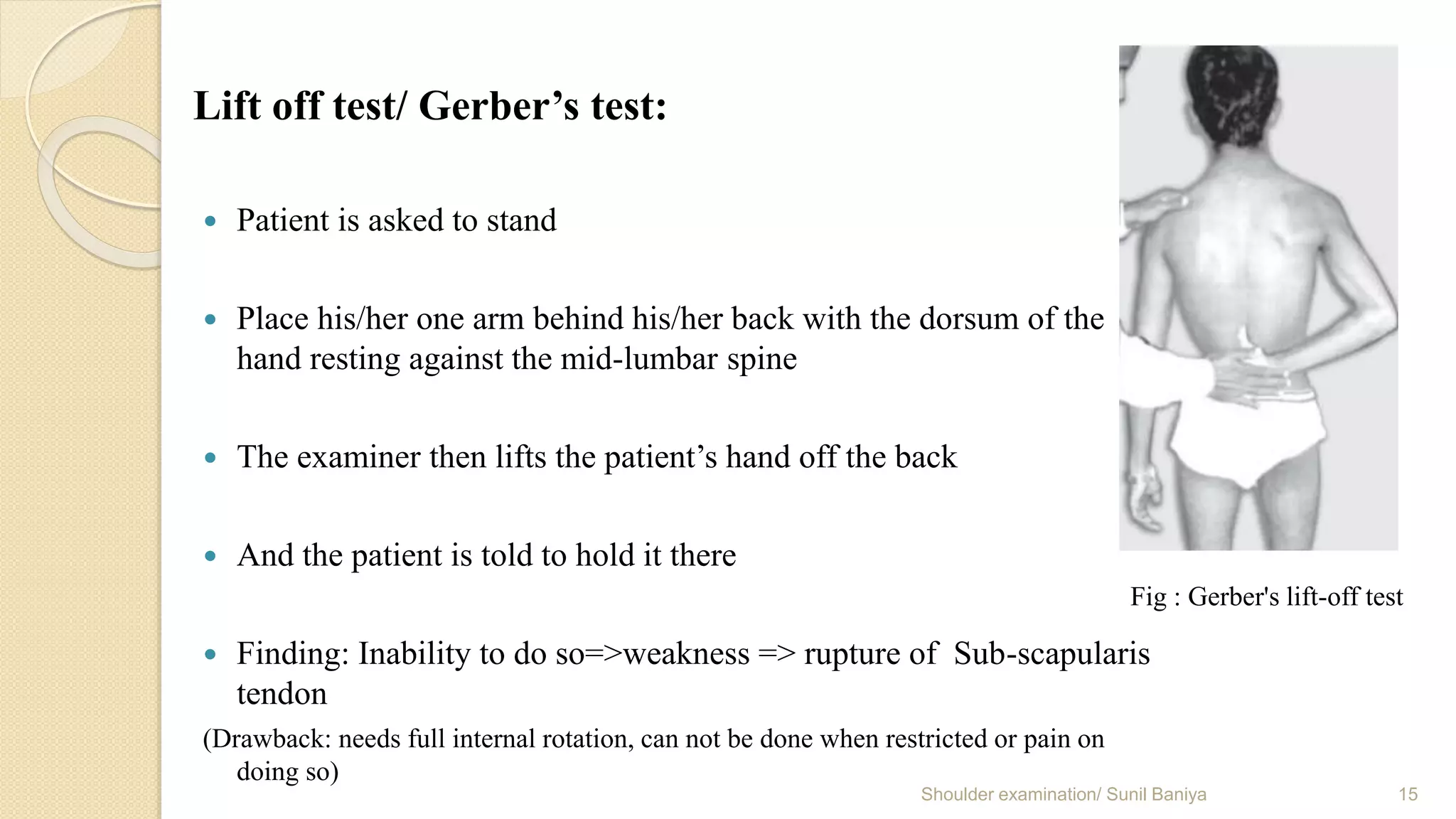 Shoulder examination | PPTX