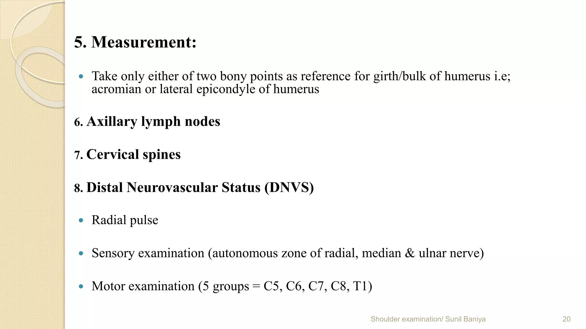 Shoulder examination | PPTX