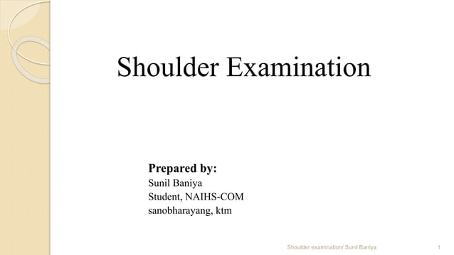 Shoulder examination | PPT