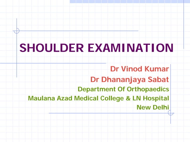 Shoulder examination | PDF