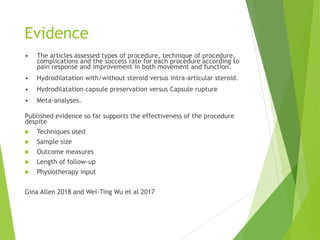 Shoulder Hydrodistention or Hydrodilatation | PPT | Physical Therapy ...