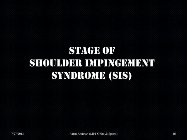 Shoulder impingement syndrome | PPTX