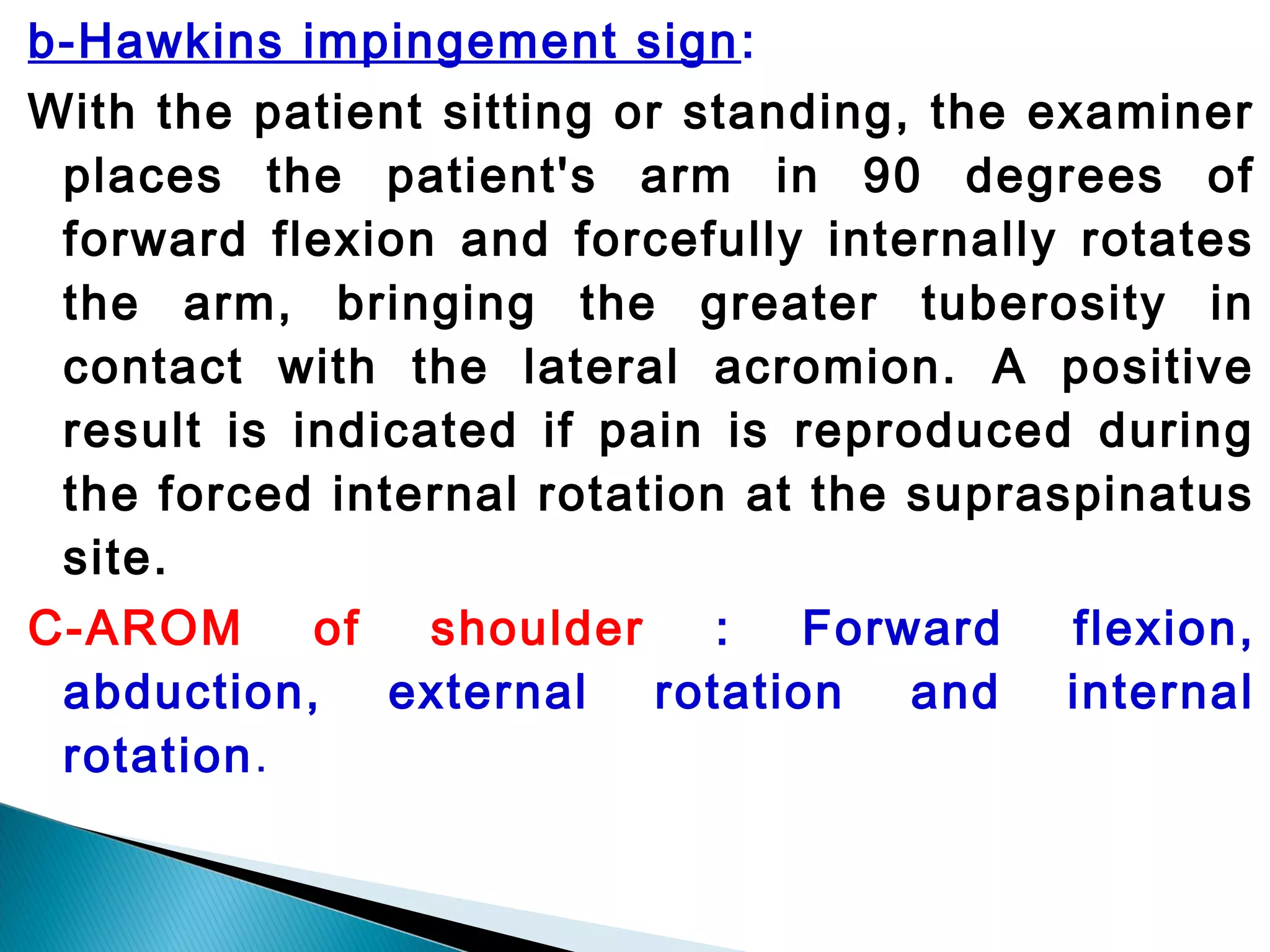 Shoulder impingement syndrome | PPT