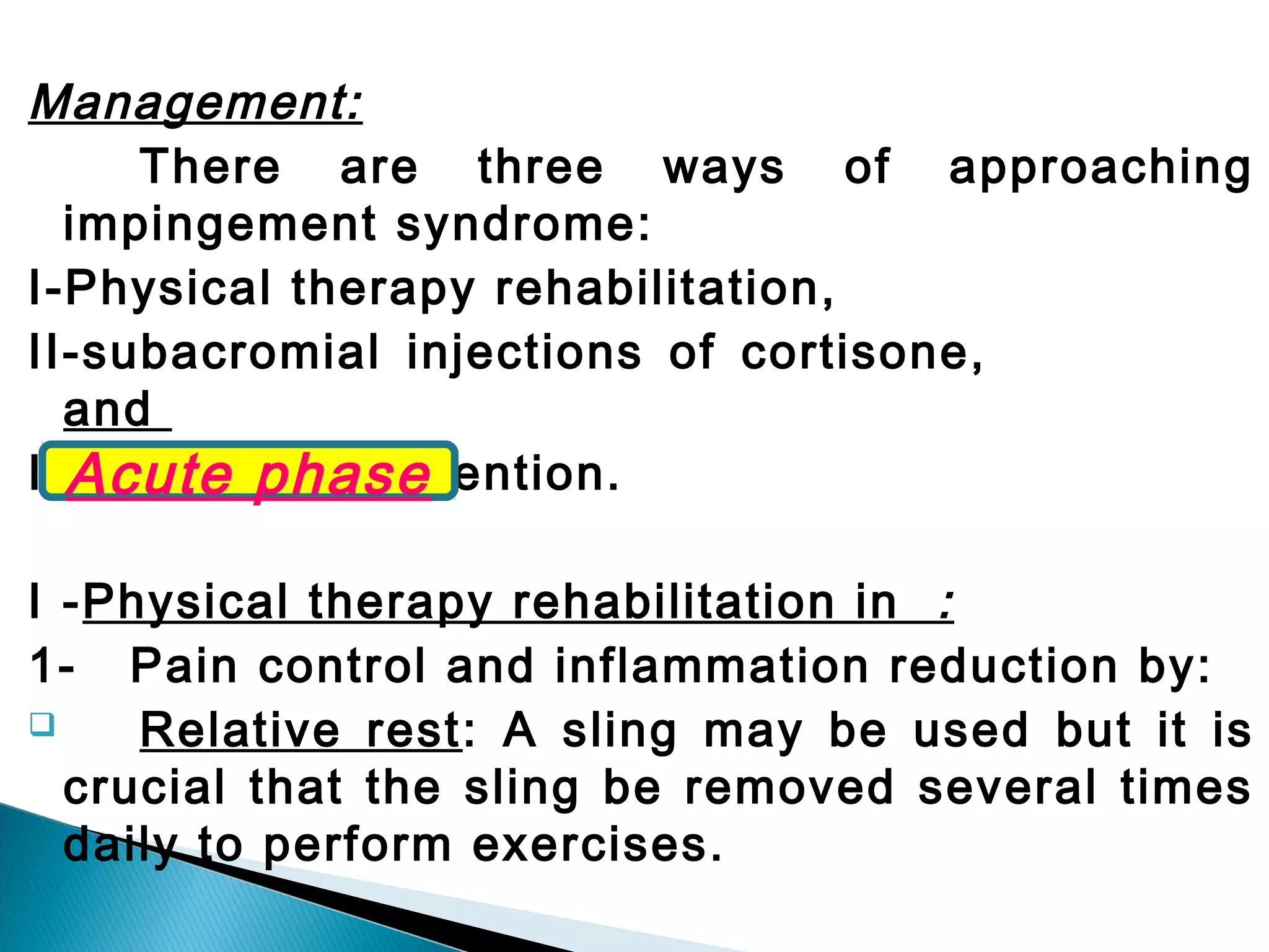 Shoulder impingement syndrome | PPT