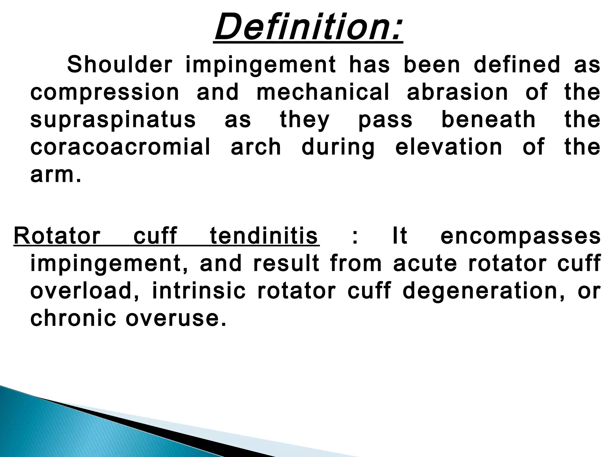 Shoulder impingement syndrome | PPT