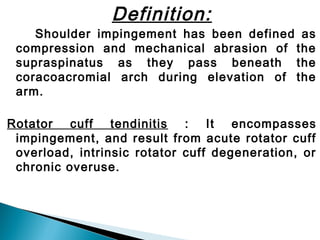 Shoulder impingement syndrome | PPT
