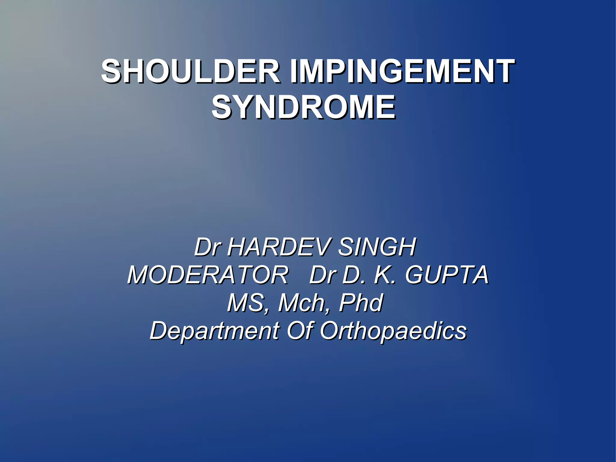 Shoulder impingement syndrome | ODP