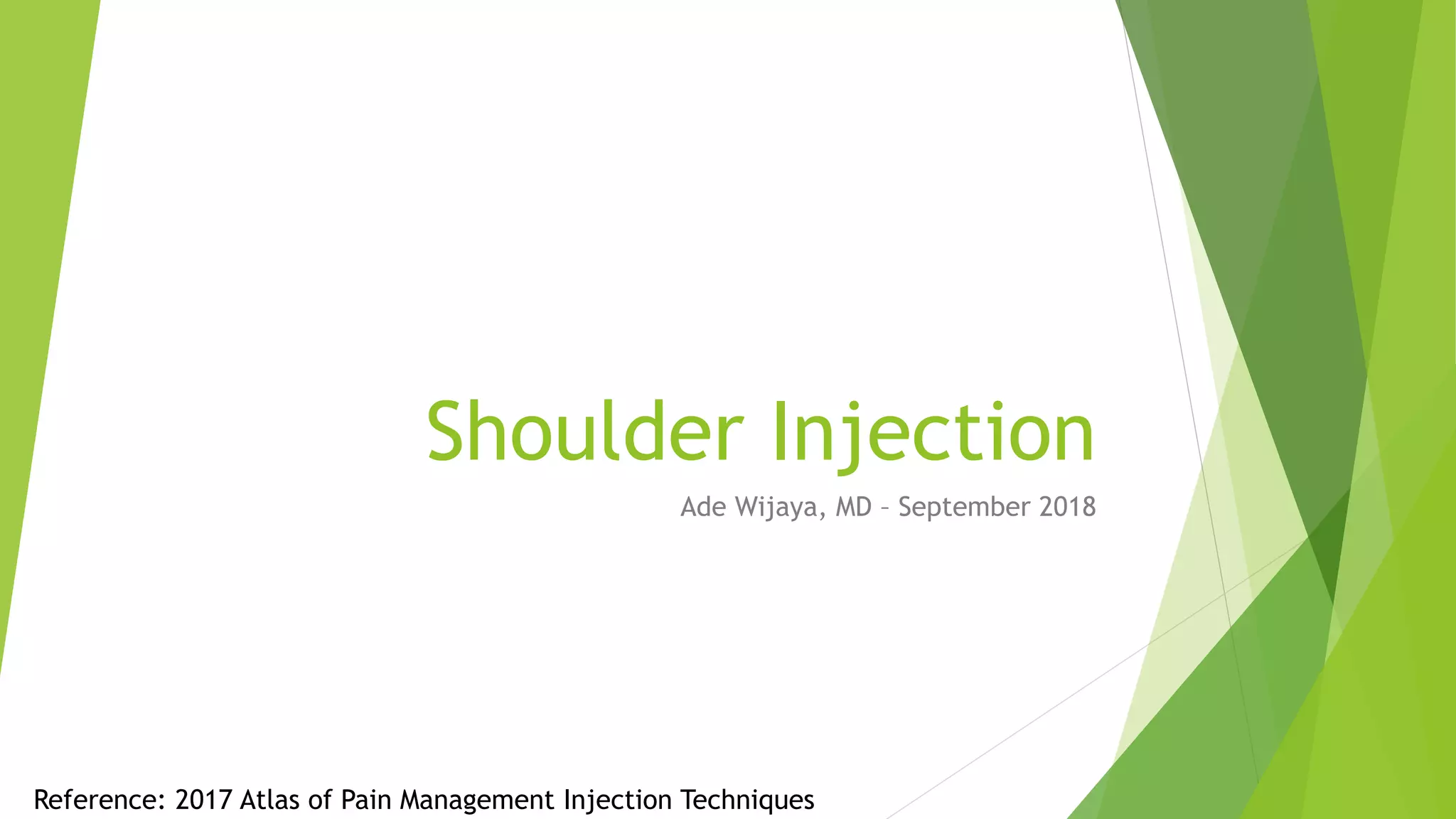 Shoulder Injection | PPTX