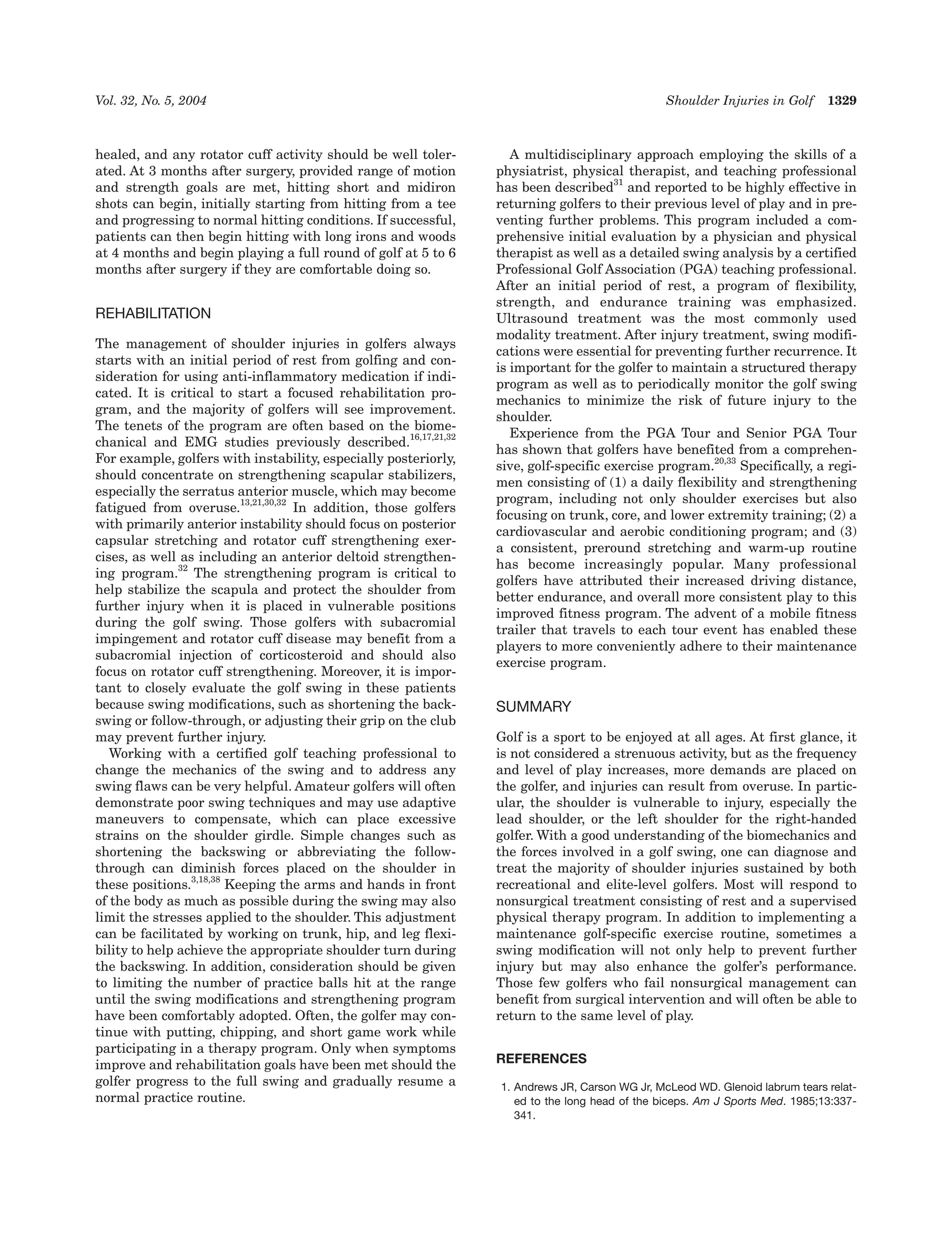 Golf Shoulder Injuries | Dr. Peter Millett | Orthopedic Surgeon - Vail ...