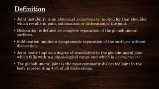 Shoulder instability | PPTX