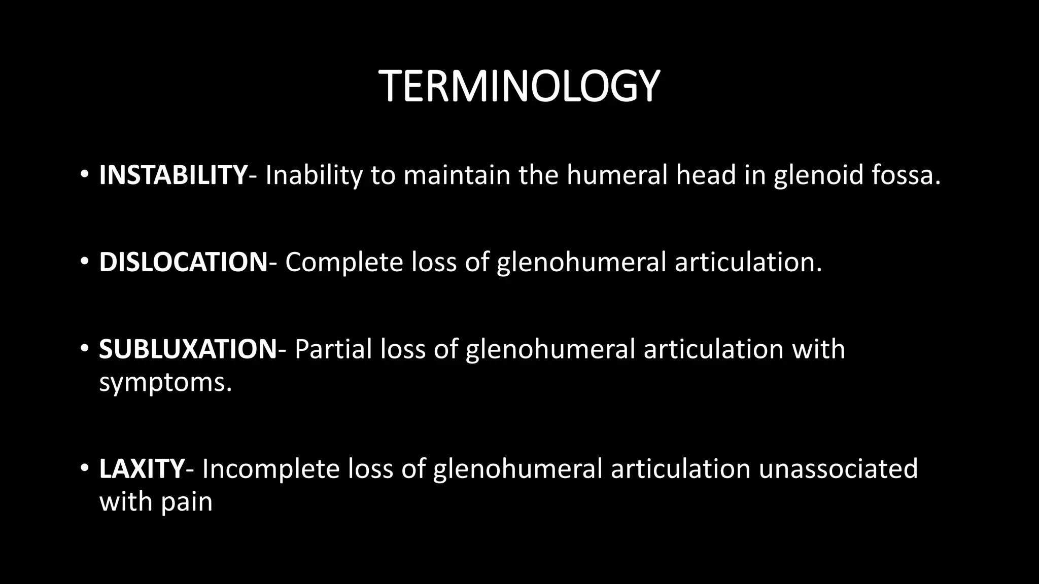 SHOULDER INSTABILITY AIIMS JODHPUR SEMINAR | PPTX