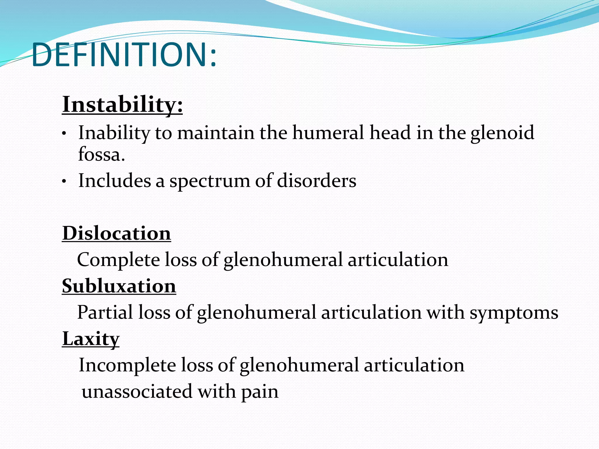 Shoulder instability (anatomy,types, management ) | PPTX