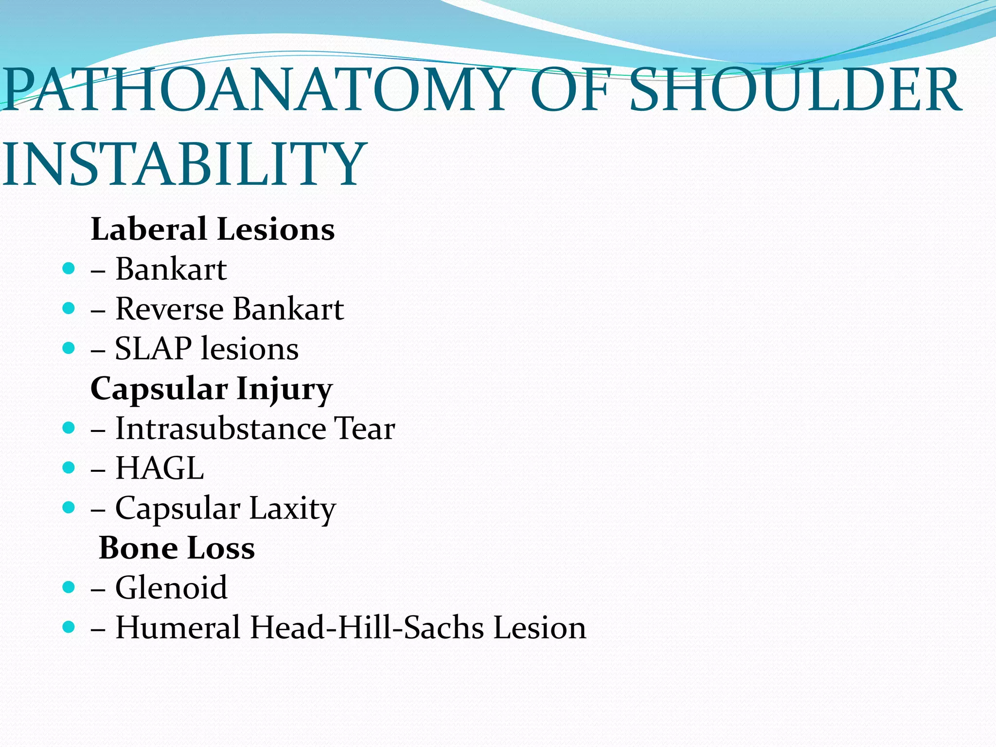 Shoulder instability (anatomy,types, management ) | PPTX