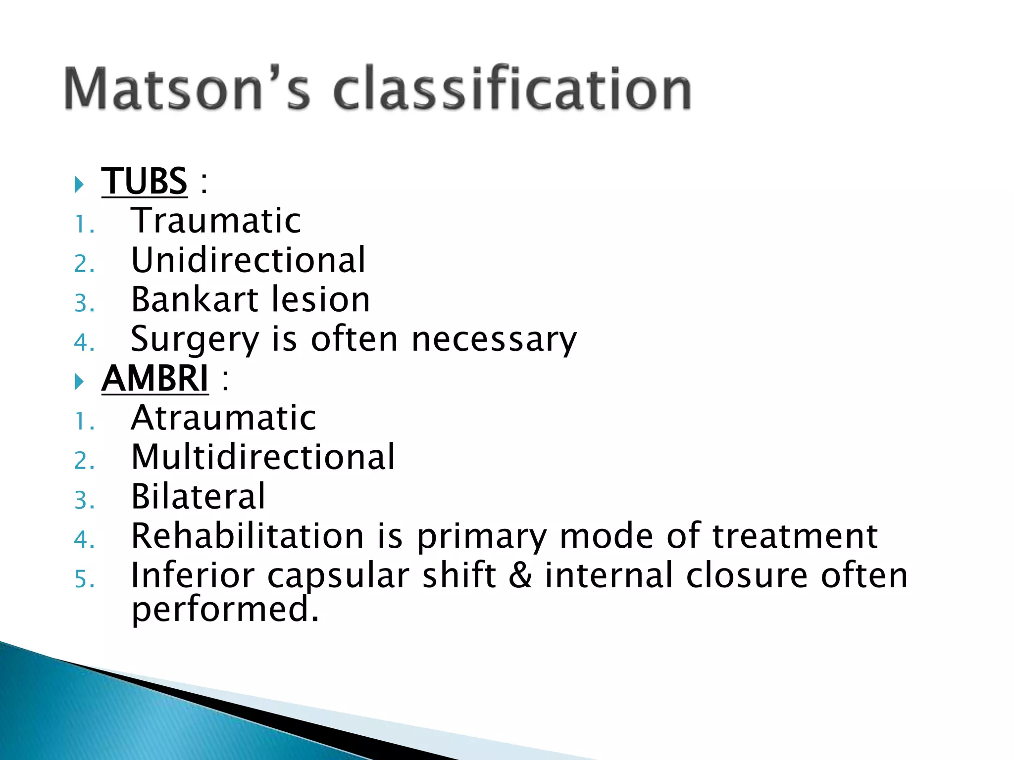 Shoulder instability- anatomy mechanism & treatment | PPT