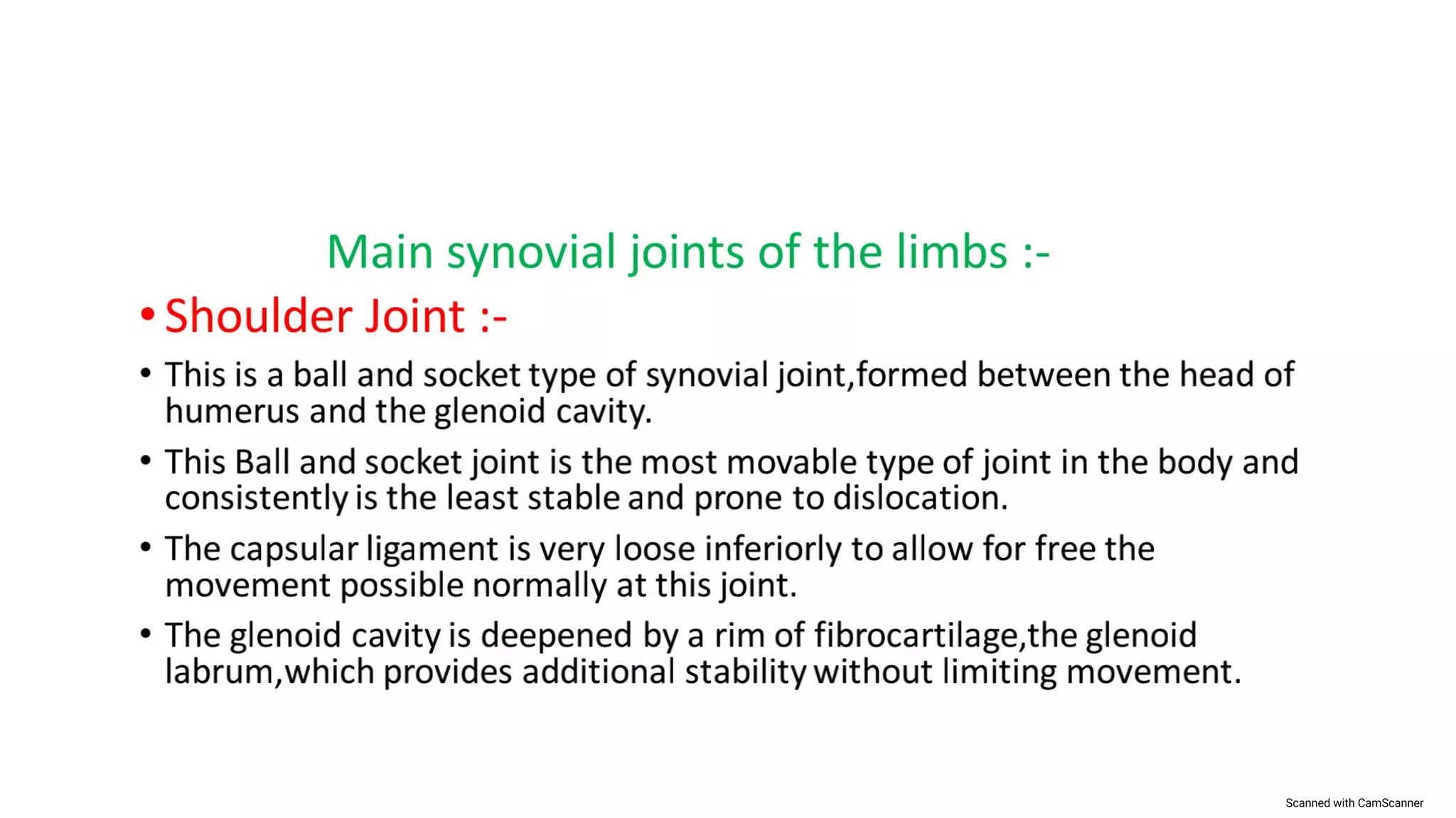 Shoulder joint | PDF