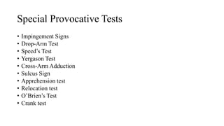 Shoulder joint examination.pptx by ortho | PPTX | Death, Injury, or ...
