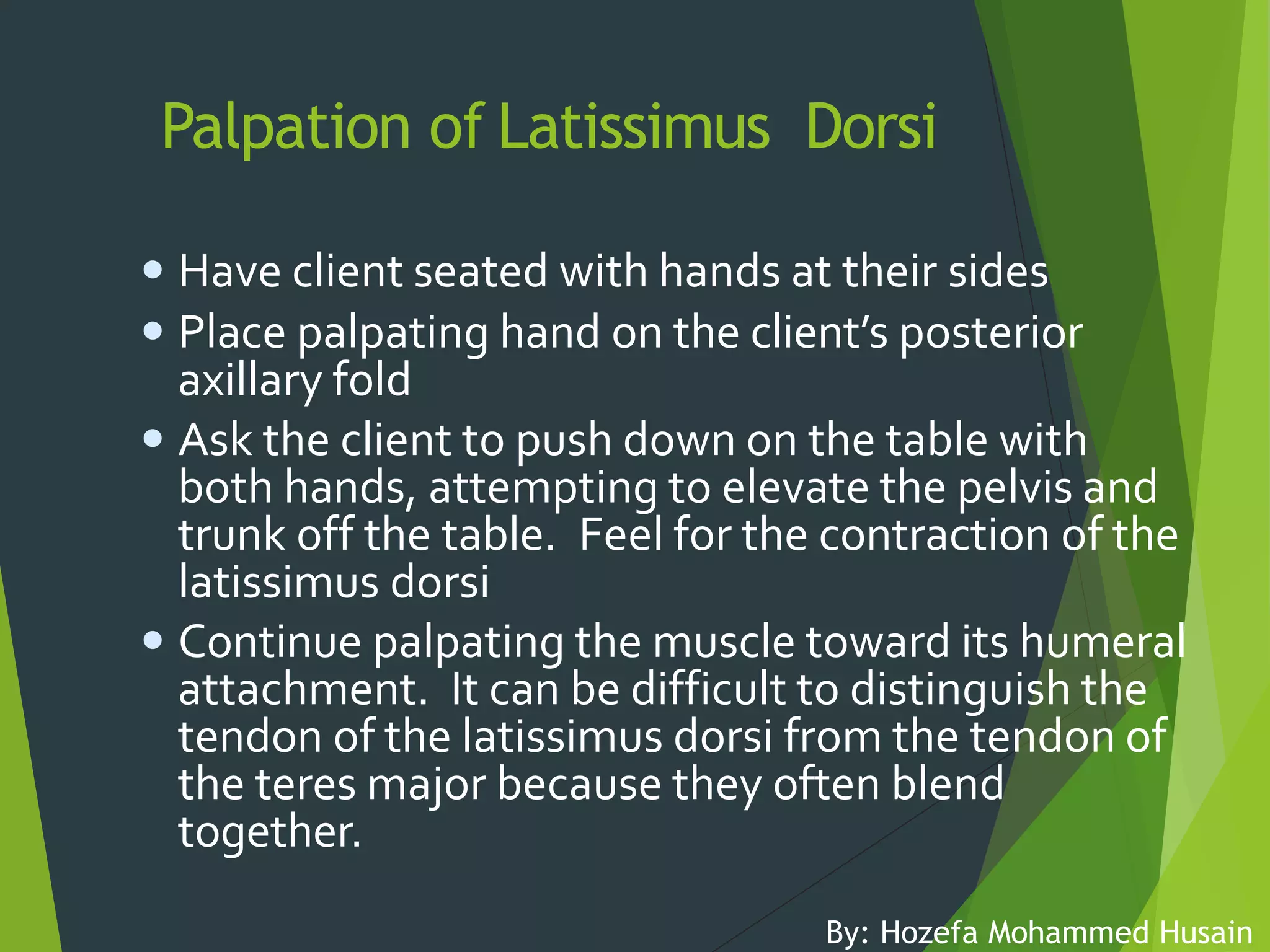 Shoulder Palpation Technique for Shoulder Muscles | PPTX