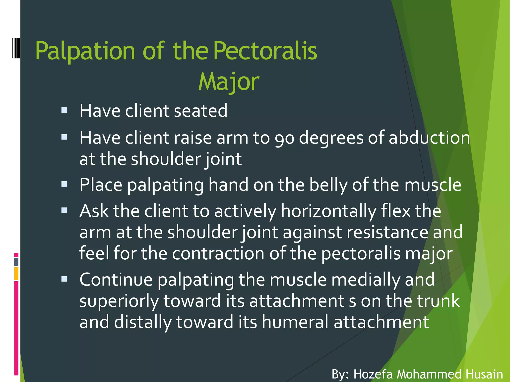 Shoulder Palpation Technique for Shoulder Muscles | PPTX
