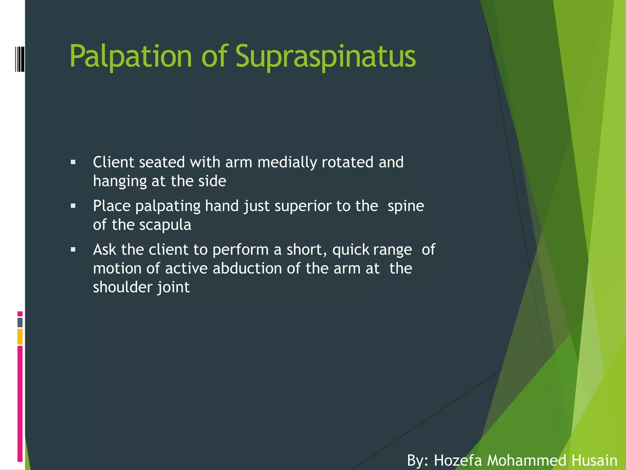 Shoulder Palpation Technique for Shoulder Muscles | PPTX