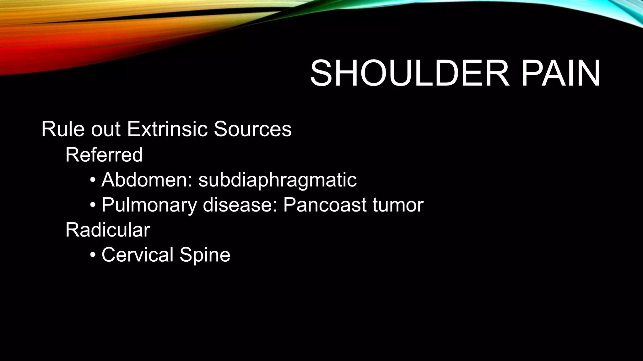 Shoulder pathologies | PPTX